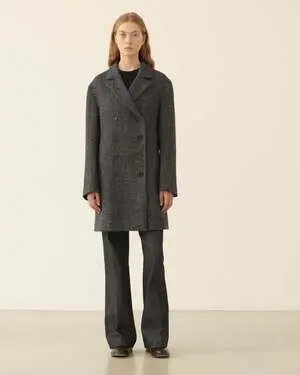 Veronica De Piante Lucas Wool Linen Coat - Gray