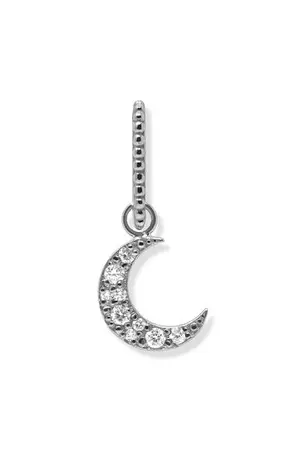 Anzie Pavé Crescent Moon Charm Clear