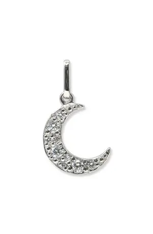 Anzie Pavé Crescent Moon Charm - Silver