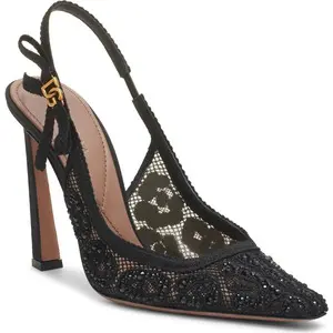 Dolce & Gabbana Embellished Lace Slingback Pumps - Nero