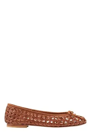 MARGAUX LONNBERG Woven Ballerina Flat - Saddle