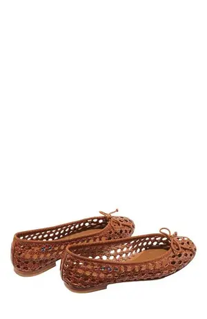 MARGAUX LONNBERG Woven Ballerina Flat - Saddle