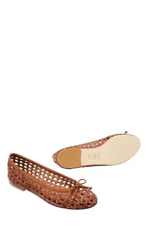 MARGAUX LONNBERG The Woven Demi Flat - Saddle