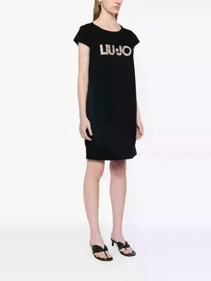 Liu Jo Logo-embellished Mini Dress - Black