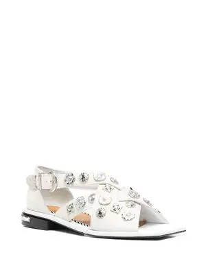 Toga Cross-strap Sandals - White