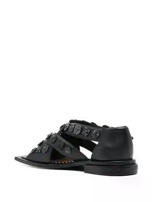 Toga Cross-strap Sandals - Black