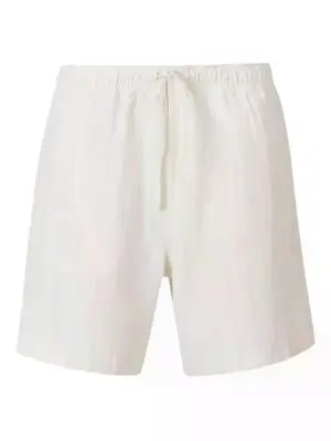 WALES BONNER Striped Linen Shorts - White