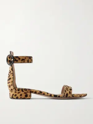 GIANVITO ROSSI Portofino 20 Leopard-print Pony Hair Sandals - Animal Print