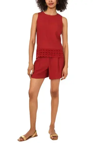Vince Camuto Pleated Shorts - Chili