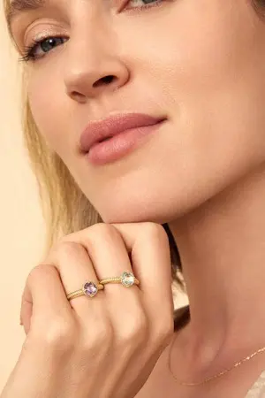 ORADINA 14k Gold Gemstone Ring - Yellow Gold - Amethyst