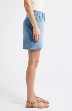 Wit & Wisdom High Waist Relaxed Denim Shorts - Light Blue