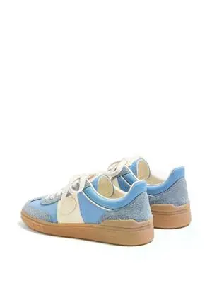 Valentino Garavani Upvillage Sneakers In Crust Leather With Nappa Calfskin Leather Band - Blue