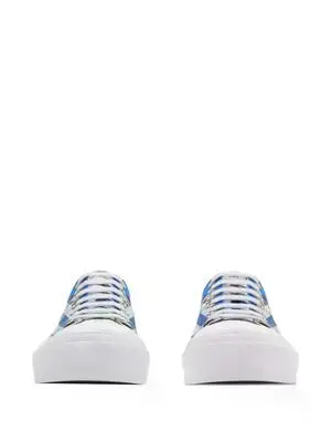 Burberry Checked Low-top Sneakers - Blue
