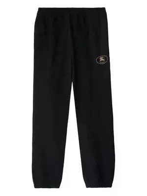 Burberry Knight-stamp Cotton Track Pants - Black