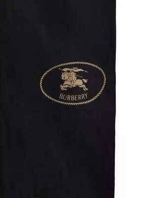 Burberry Knight-stamp Cotton Track Pants - Black