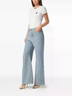 Philipp Plein Tweed Wide-leg Jeans