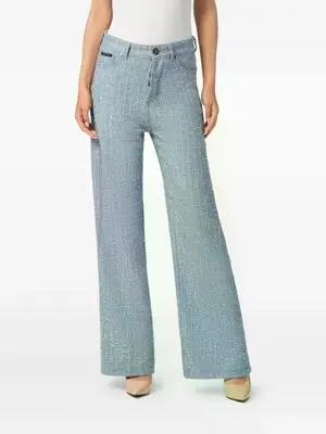 Philipp Plein Tweed Wide-leg Jeans