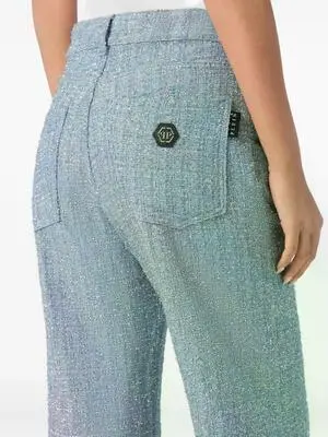 Philipp Plein Tweed Wide-leg Jeans