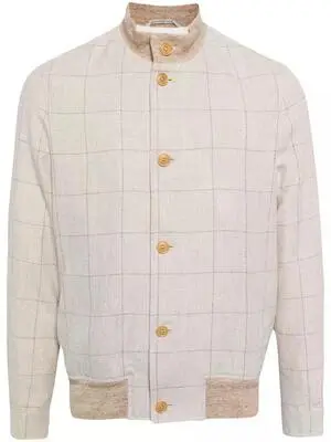 Luciano Barbera Check-pattern Bomber Jacket