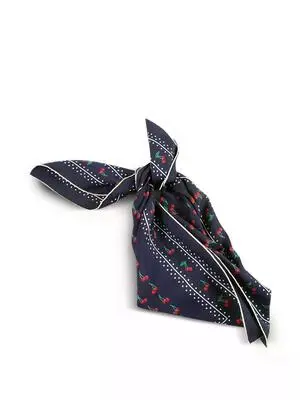 Valentino Garavani Cherryfic Silk Scarf - Blue