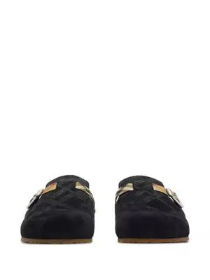 Burberry Suede Clogs - Black