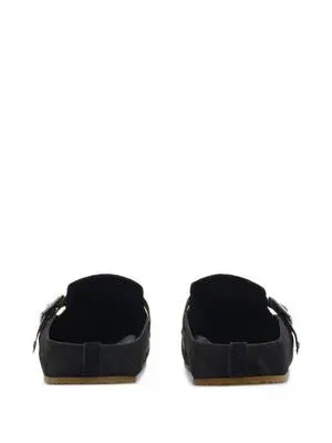 Burberry Suede Clogs - Black