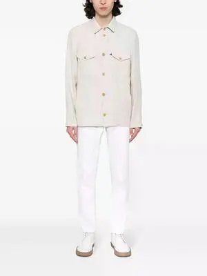 Luciano Barbera Button-up Linen Shirt Jacket