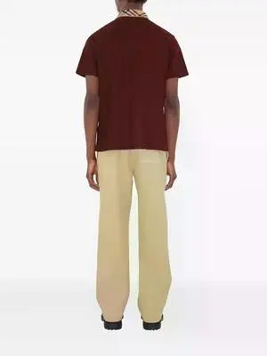 Burberry Check-collar Cotton Polo Shirt - Red