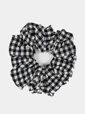 Hunza G Gingham Seersucker Scrunchie - Gingham Black