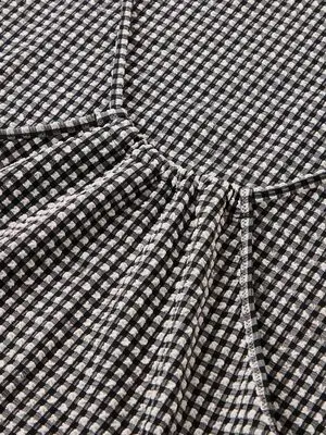 Hunza G Gingham Seersucker Mini Dress - Black Gingham