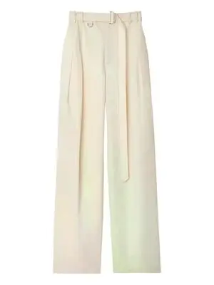 Burberry Gabardine Belted Trousers
