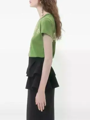 Valentino Garavani Printed Cotton T-shirt - Green