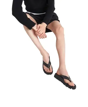 Prada Rubber Thong Sandals - Black