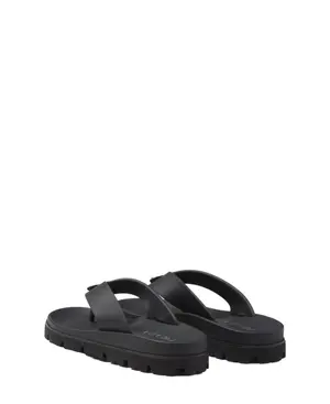 Prada Rubber Thong Sandals - Black