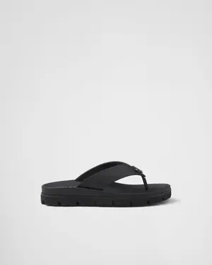 Prada Rubber Thong Sandals - Matte Black