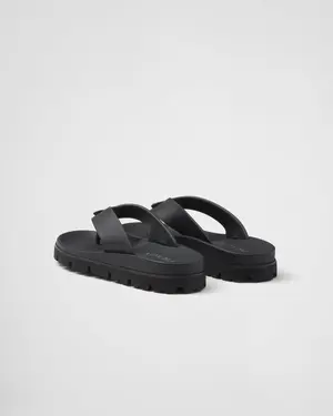 Prada Rubber Thong Sandals - Matte Black