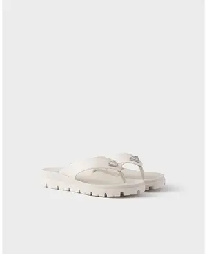 Prada Rubber Thong Sandals Neutral
