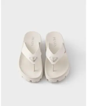 Prada Rubber Thong Sandals - Neutral