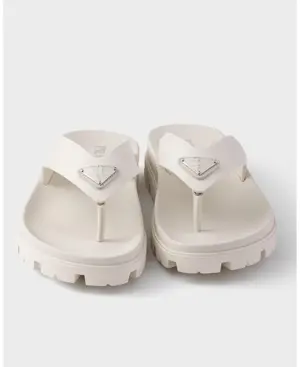 Prada Rubber Thong Sandals - Neutral