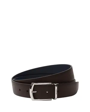 Prada Reversible Saffiano Leather Belt - Brown