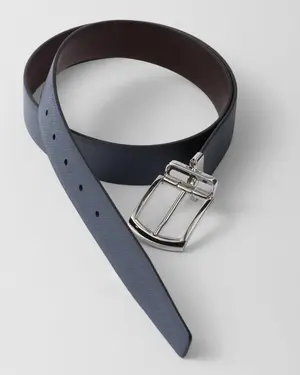 Prada Reversible Saffiano Leather Belt - Brown