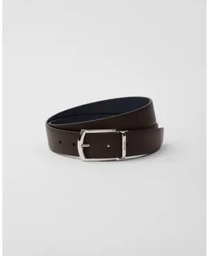 Prada Reversible Saffiano Leather Belt - Brown
