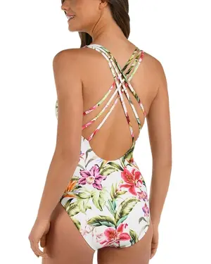 La Blanca Polynesian Plunge One Piece Swimsuit