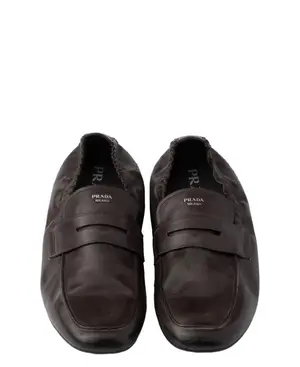 Prada Shuffle Antiqued Leather Loafers - Brown