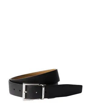 Prada Saffiano Leather Reversible Belt - Black