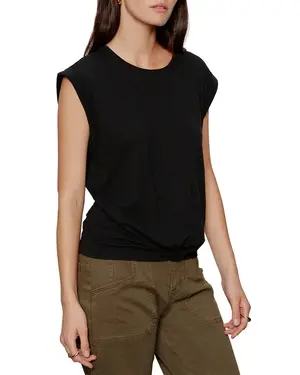 Sanctuary Knotted Hem Muscle Tee - Black