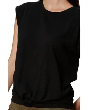Sanctuary Knotted Hem Muscle Tee - Black