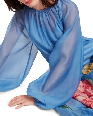 Ted Baker London Niicoh Volume Sleeve Organza Maxi Dress