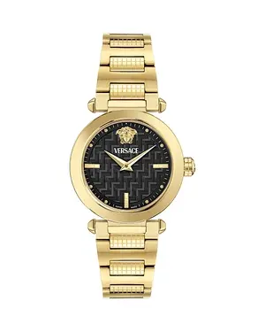 Versace Greek Watch, 35mm - Black/gold