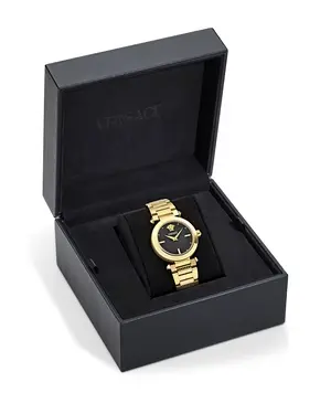 Versace Greek Watch, 35mm - Black/gold